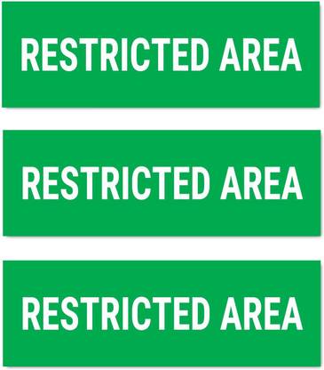 Mindcraftz Restricted Area Sign Board Sticker Green color Pack of 3 ...