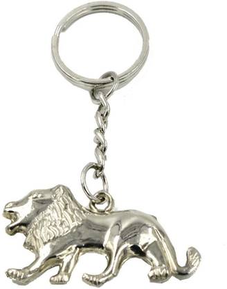 AFH King Lion Silver Plated Metal Decorative Key Chain for Gifting Key ...