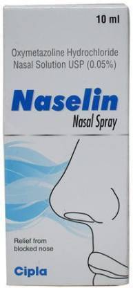 NASELIN Cipla Nasal Spray 10 ML (Pack Of 4) Manual Nasal Aspirator ...