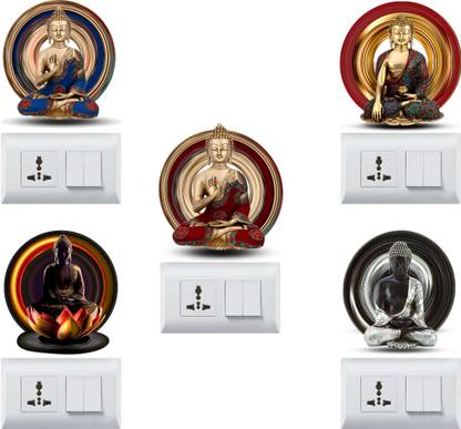 Design Zoo Gautam Buddha Switchboard Sticker Medium Self Adhesive ...