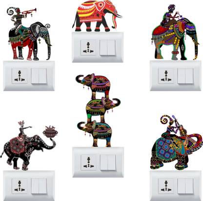 Design Zoo Elephants Switchboard Sticker Medium Self Adhesive Sticker ...
