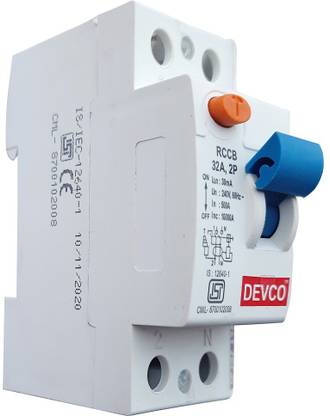 DEVCO 2-Pole 32-Amp (30mA)-RCCB RCC203203 MCB Price in India - Buy ...