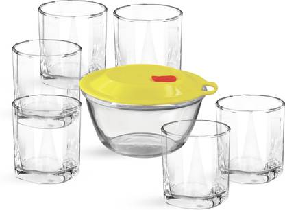 TREO (Pack of 8) Victory Evening, Set of 8, Yellow Lid Glass Set Whisky ...