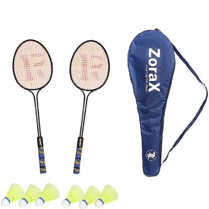 ZoraX Double shaft racket set with panda cover and 6 piece plastic ...