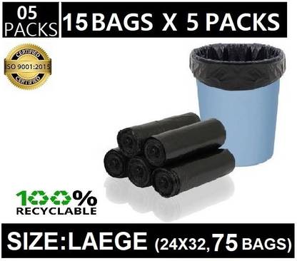 GB Store 24X32 INCH (PACK OF 5) Large 18 L Garbage Bag Price in India ...