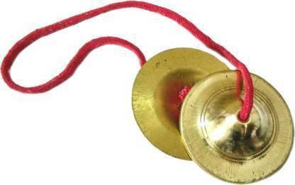 Xerobic HAND CYMBALS BRASS MANJIRA PAIR WITH RED COTTON STRING INDIAN ...