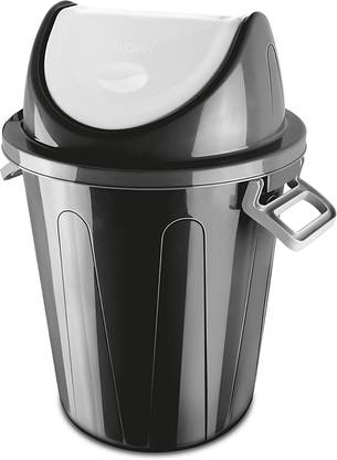 MILTON Star Swing Bin, 80 Litres, Black Plastic Dustbin Price in India ...