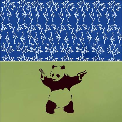 Kayra Decor Combo Creepers and Kung Fu Panda Wall Design Stencils for ...