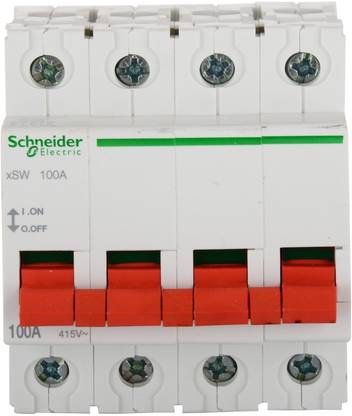 schneider Isolator 100 AMP 4 Pole Acti9 A9S4P100 MCB Price in India ...