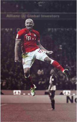 Arjen Robben Footballer Wall Poster For Room With Gloss Lamination M6 ...