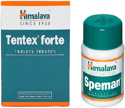 HIMALAYA Tentex Forte Tablets 10N x 10's & Speman Tablets 60 (Pack of 2 ...