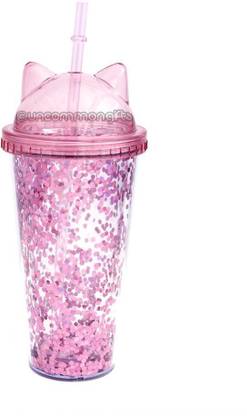 Crazy Corner Pink Glitter Sipper with Straw/ Water Bottle for Girls ...