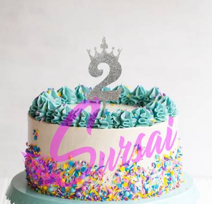 SURSAI No.2 Cake Topper for Age Decoration on Cake Cake Topper Price in ...