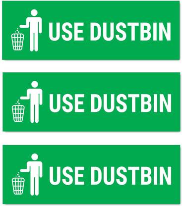 Mindcraftz Use Dustbin Sign Board Green color Pack of 3 Emergency Sign ...