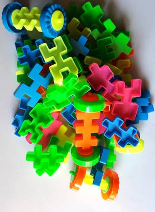 The Mechanic Interlocking building blocks 80 Pcs including wheels ...