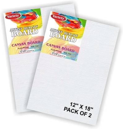 Flipkart.com | variety 12 X 18 CANVAS BOARD Cloth Medium Grain Board ...