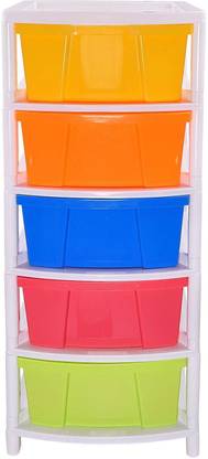 N H Enterprise Plastic Free Standing Chest of 5 Drawers/Extra Large ...