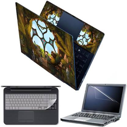 FineArts 4 in 1 Combo Pack with Laptop Skin Sticker Decal, Palmrest ...