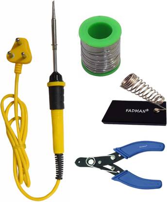 FADMAN Beginner Basic Soldering Iron Kit Pack-4 | SOLDER WIRE | STAND ...