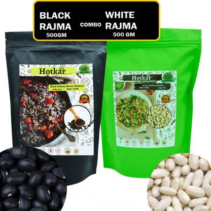 hotkar Organic White, Black Rajma (Whole) (Turtle Beans, Kidney Beans ...