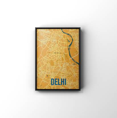 Delhi Map Poster | Delhi Poster | A3 Poster | Framed Poster Paper Print ...