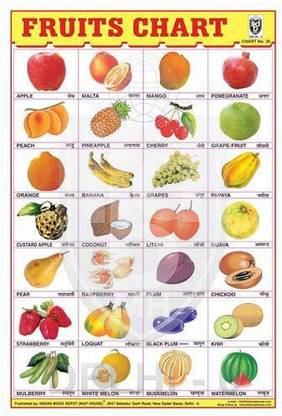 FRUITS CHART (28 PHOTO) CHART [Wall Chart] INDIAN BOOK DEPOT (MAP HOUSE ...