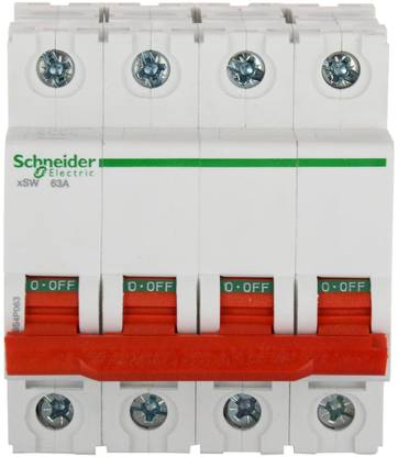 schneider Isolator 63 AMP 4 Pole Acti9 A9S4P063 MCB Price in India ...