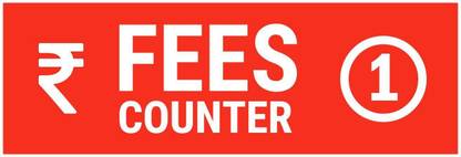 Mindcraftz Fees Counter Sign Board Red Color Sticker | Pack of 3 |12 x ...