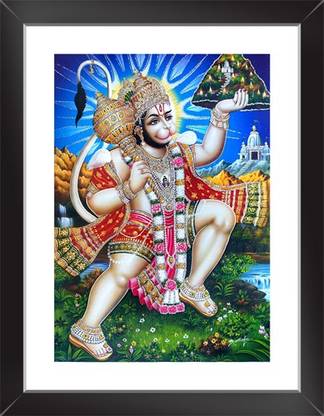 Hanuman Ji Wall Poster With Framed For Home And office Décor Print on ...