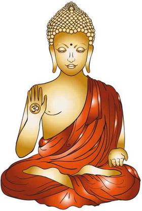 wallpics Lord Gautam Buddha Self Adhesive Decorative Wall Sticker ...