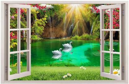 AY FASHION 60.96 cm 3D Wall Window Decal Stickers, PVC Self Adhesive ...