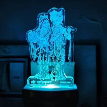 KRITAM 3D Illusion Radha Krishna Couple Night Lamp with 7 Color ...