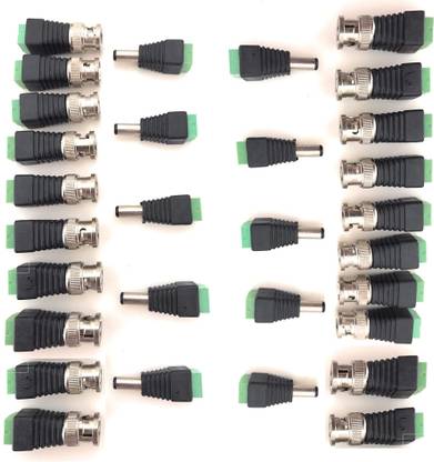 ATEKT BNC 20 PC +10 PC Dc Connectors Screw Type BNC Male Green Head ...