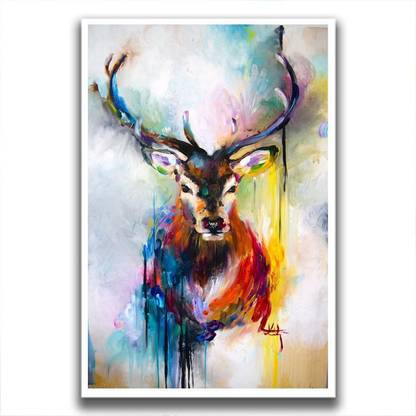 Dear Art Painting Multicolour Wall Picture Home Living Room Figure ...