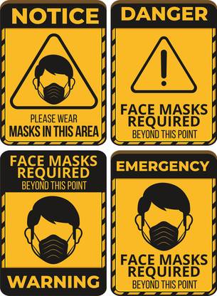 Techfit Do Not Enter Without A Face Mask, Danger Notice Emergency ...