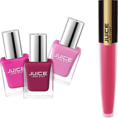 Juice Nail Paint Combo 25 : Lip Tint M-85 Shade:Persian Plum Price in ...