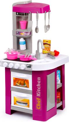 FIDDLERZ Kitchen Set for Kids Girls Cooking Set Pretend Playset with ...