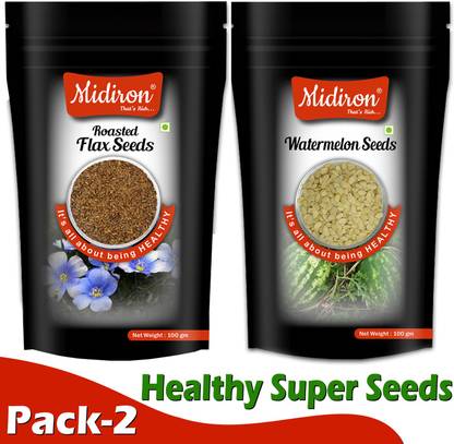 Midiron Healthy Seed Combo Pack| Roasted Flax Seed| Watermelon Seed ...