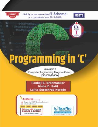 Programming In C ( Sem 2 Computer Eng. MSBTE Diploma ): Buy Programming In C ( Sem 2 Computer ...