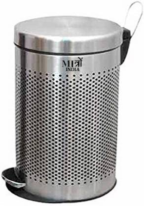Mitro Stainless Steel Round Perforated Pedal Dustbin with Plastic ...