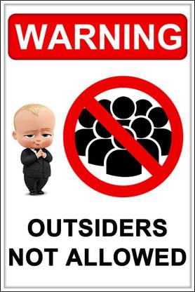 JEEPL Warning Outsiders not allowed warning Sign board, ACP with Vinyl ...