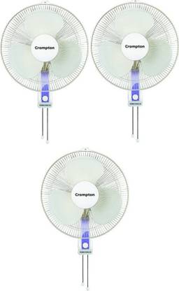 Crompton High flo 400mm wall mounted pack of 3 400 mm 3 Blade Wall Fan ...