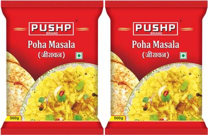 Pushp Brand Jeeravan or Indori Poha Masala Pouch (Pack of 2, 500g in ...
