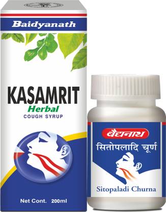 Baidyanath Sitopaladi Churna and Kasamrit Cough Syrup Combo | For ...