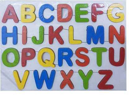Kidosaurus Wooden Puzzle, Colorful Alphabet ABC Uppercase Letters ...