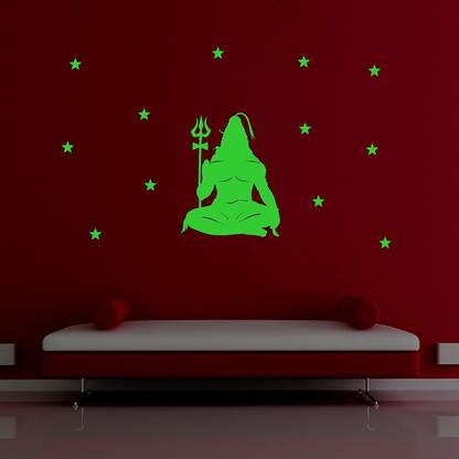 Flipkart SmartBuy Glow in The Dark Lord Shiva Radium Wall Stickers ...