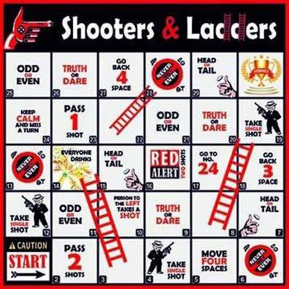 WOODCRAFT ORIGINAL SHOOTERS AND LADDERS, Drinking Beer Game for Friends ...