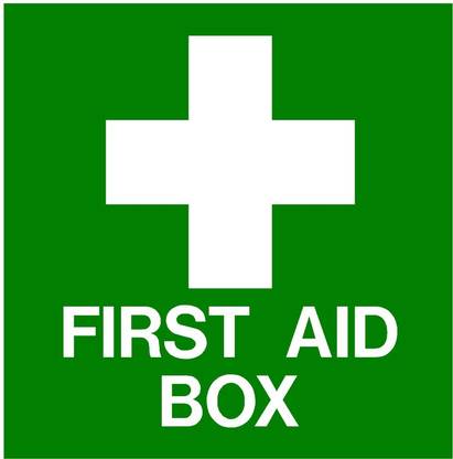 BUSY2BUY FIRST AID BOX STICKER Emergency Sign Price in India - Buy ...