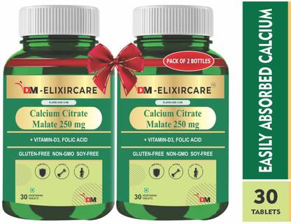 DM ELIXIRCARE Advance Calcium CCM 250MG Vitamin D3 & Folic Acid Tablets ...