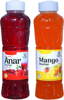 NATRAJ The Right Choice Anar Sharbat & Mango Sharbat Syrup (Pack of 2 x ...